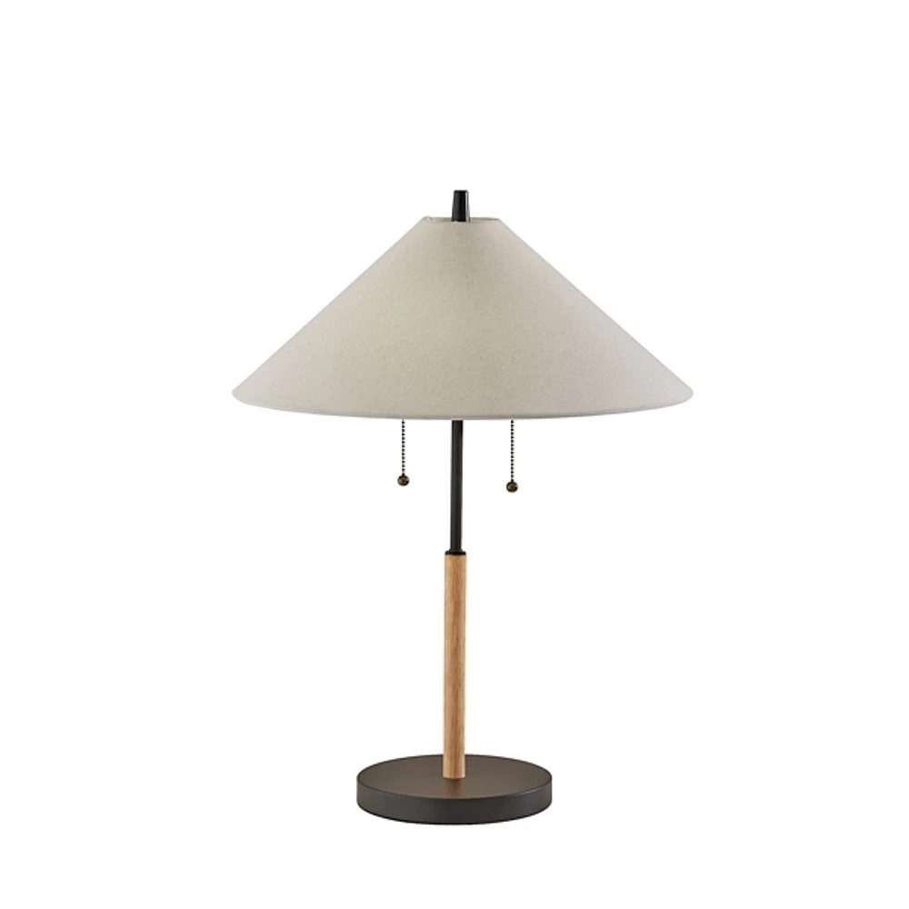 Kirklands Natural Wood Flare Two-Bulb Table Lamp | Hamilton Place