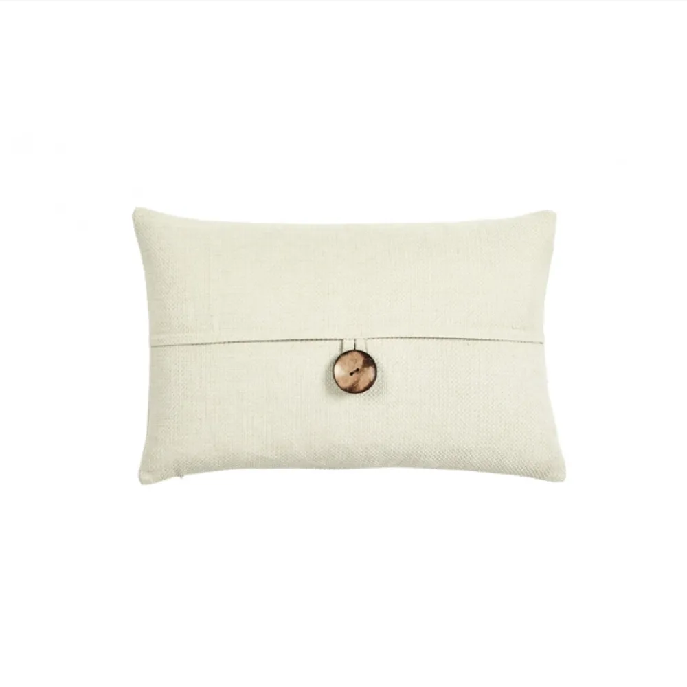 Kirkland's Ivory Linen and Button Lumbar Pillow Cover | Hamilton Place