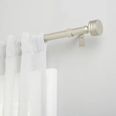 Brushed nickel curtain rod | Hamilton Place