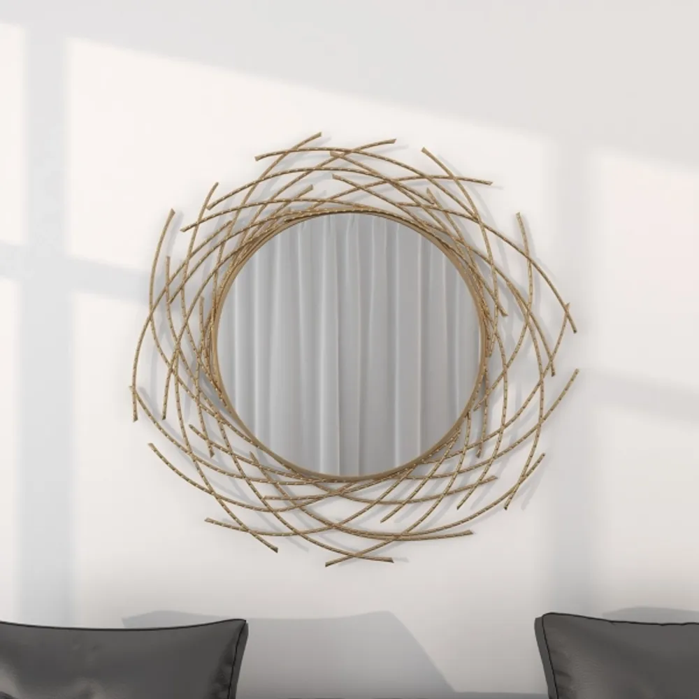 Kirklands Gold Metal Glam Layered Mirror | Hamilton Place
