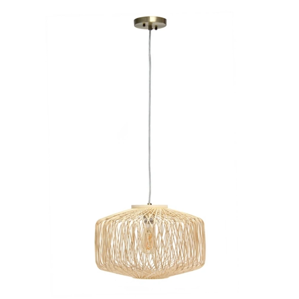 Kirklands Natural Rattan Geometric Pendant Light | Hamilton Place