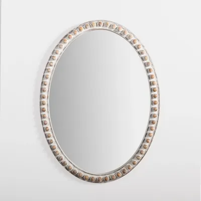 Kirkland's Round Natural Beaded Wall Mirror | Hamilton Place