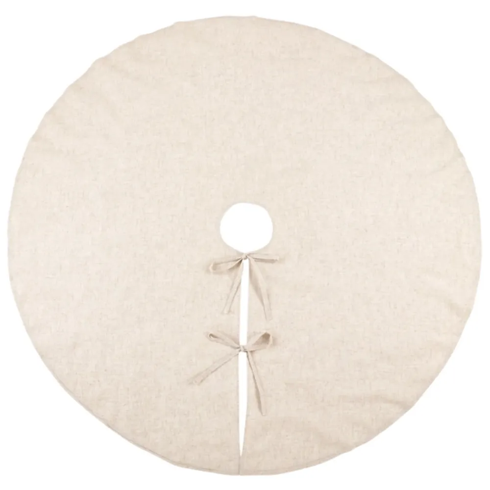 Kirkland's Simple Beige Linen Blend Tree Skirt | Hamilton Place