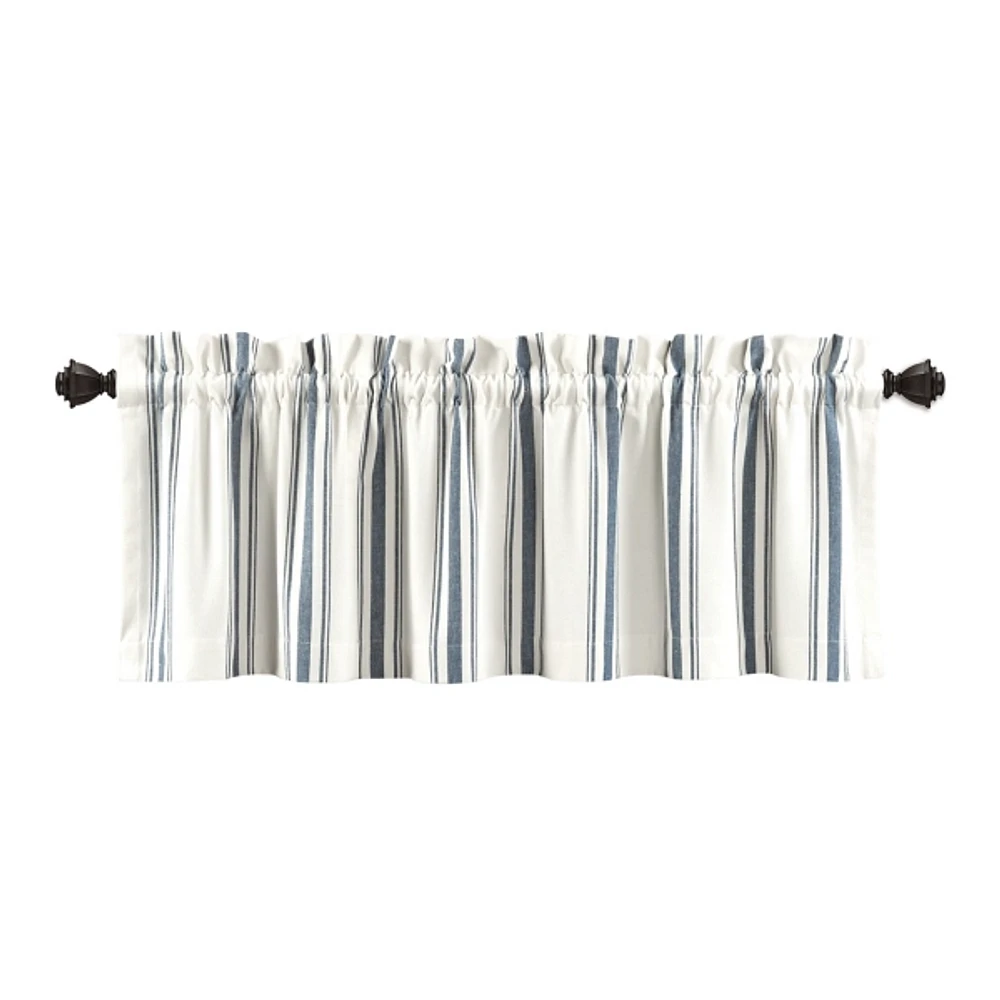 Kirklands Navy and White Farmhouse Stripe Valance | Hamilton Place