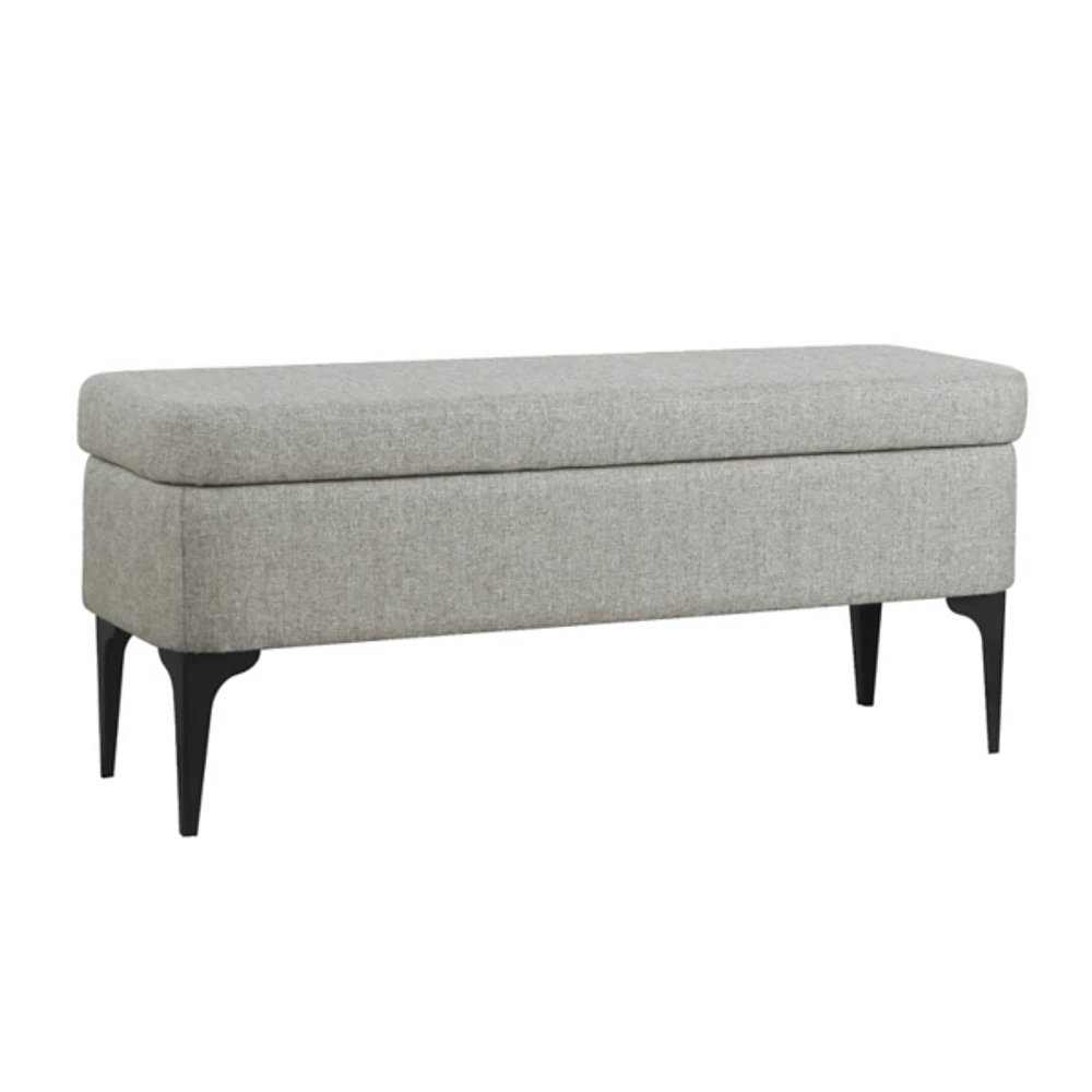 Kirklands Ricardo Gray Woven Storage Bench | Hamilton Place