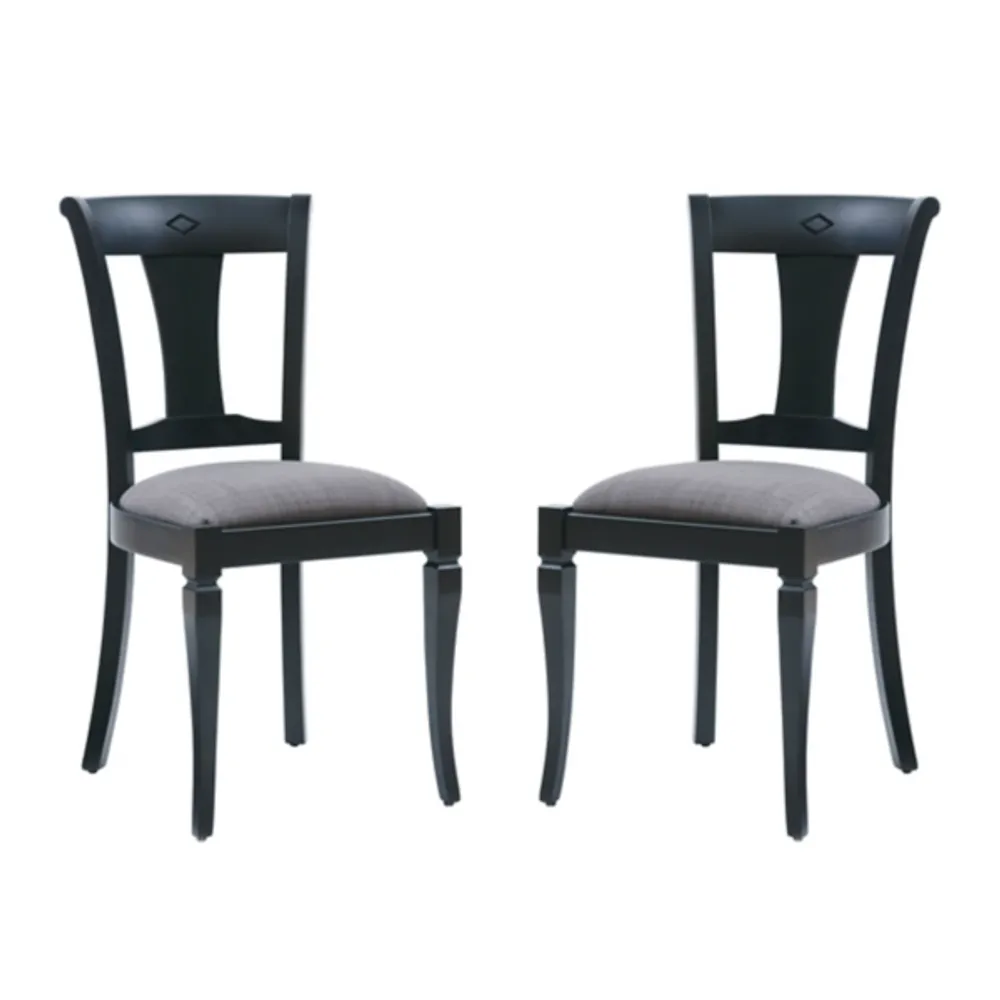 Kirkland's Black and Gray Linen Dining Chairs, Set of 2 | Hamilton Place