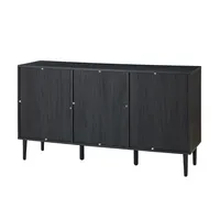 Kirklands Black Wood and Cane Arched Sideboard Cabinet | Hamilton Place