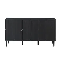 Kirklands Black Wood and Cane Arched Sideboard Cabinet | Hamilton Place