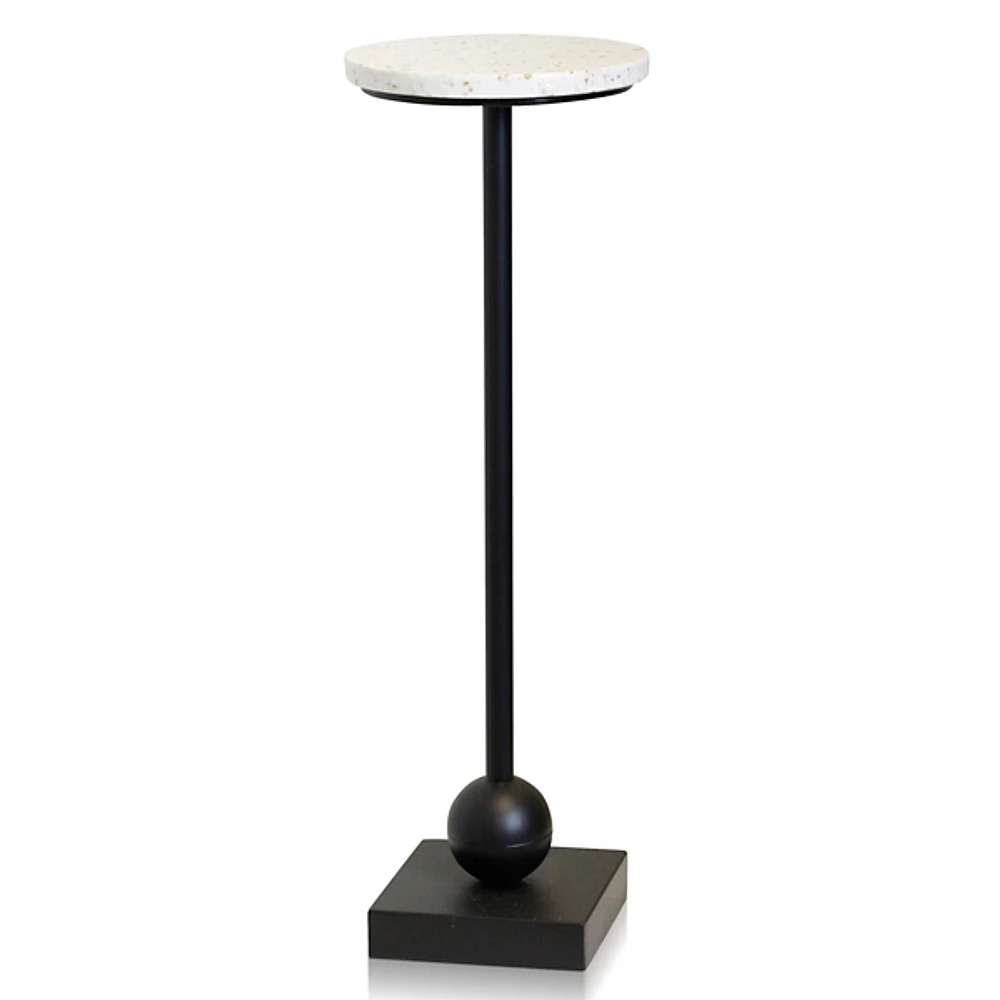 Kirklands Black Marble Top Pedestal Cocktail Table | Hamilton Place