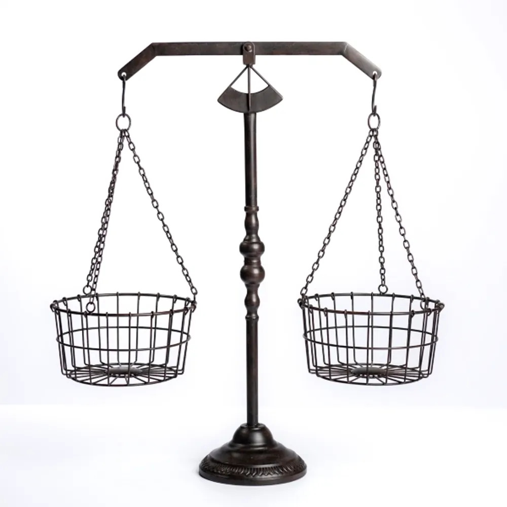 Kirkland's Bronze Metal Scale with Baskets | Hamilton Place