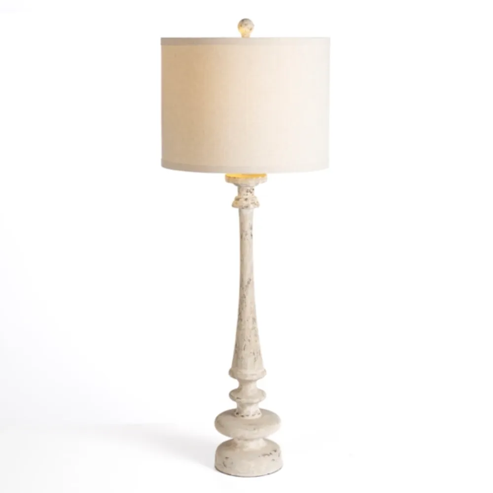 Kirklands Distressed Ivory Lucy Buffet Lamp | Hamilton Place
