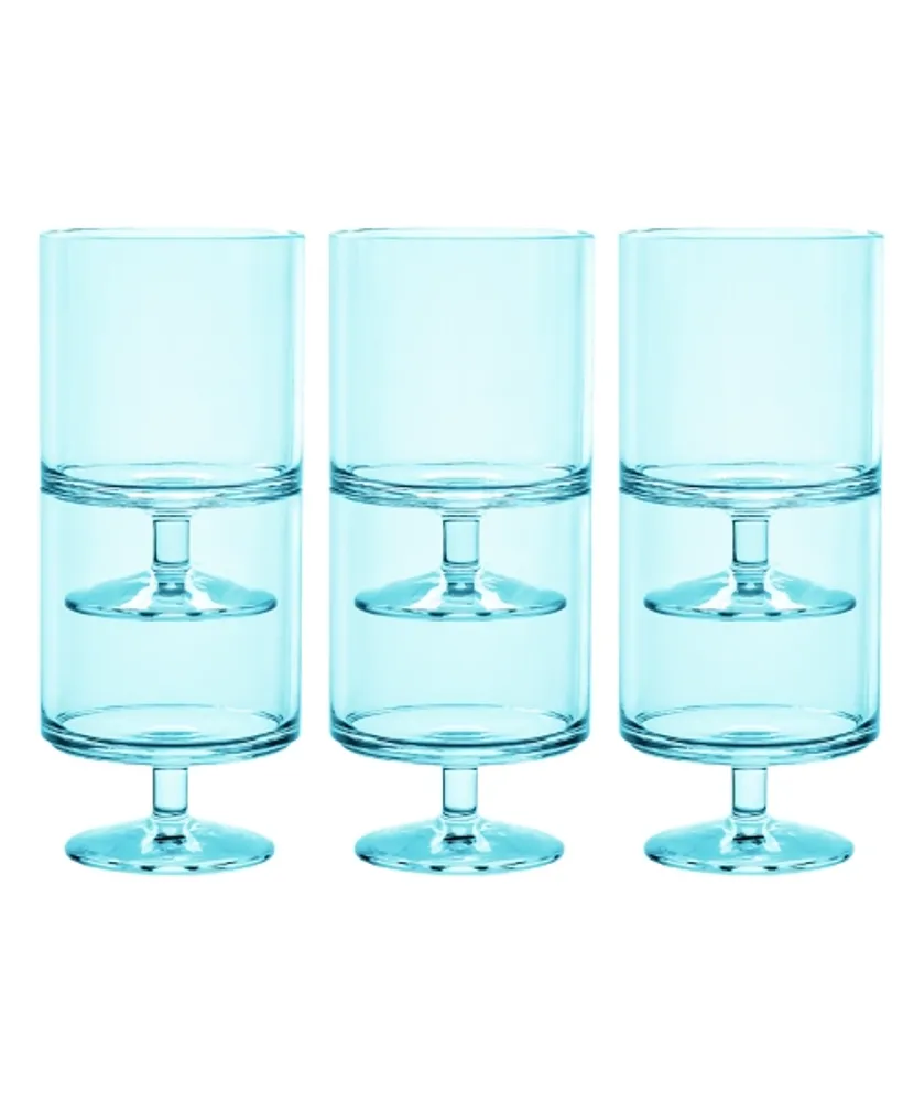 Kirklands Aqua Acrylic Goblet Wine Glasses, Set of 6 | Hamilton Place
