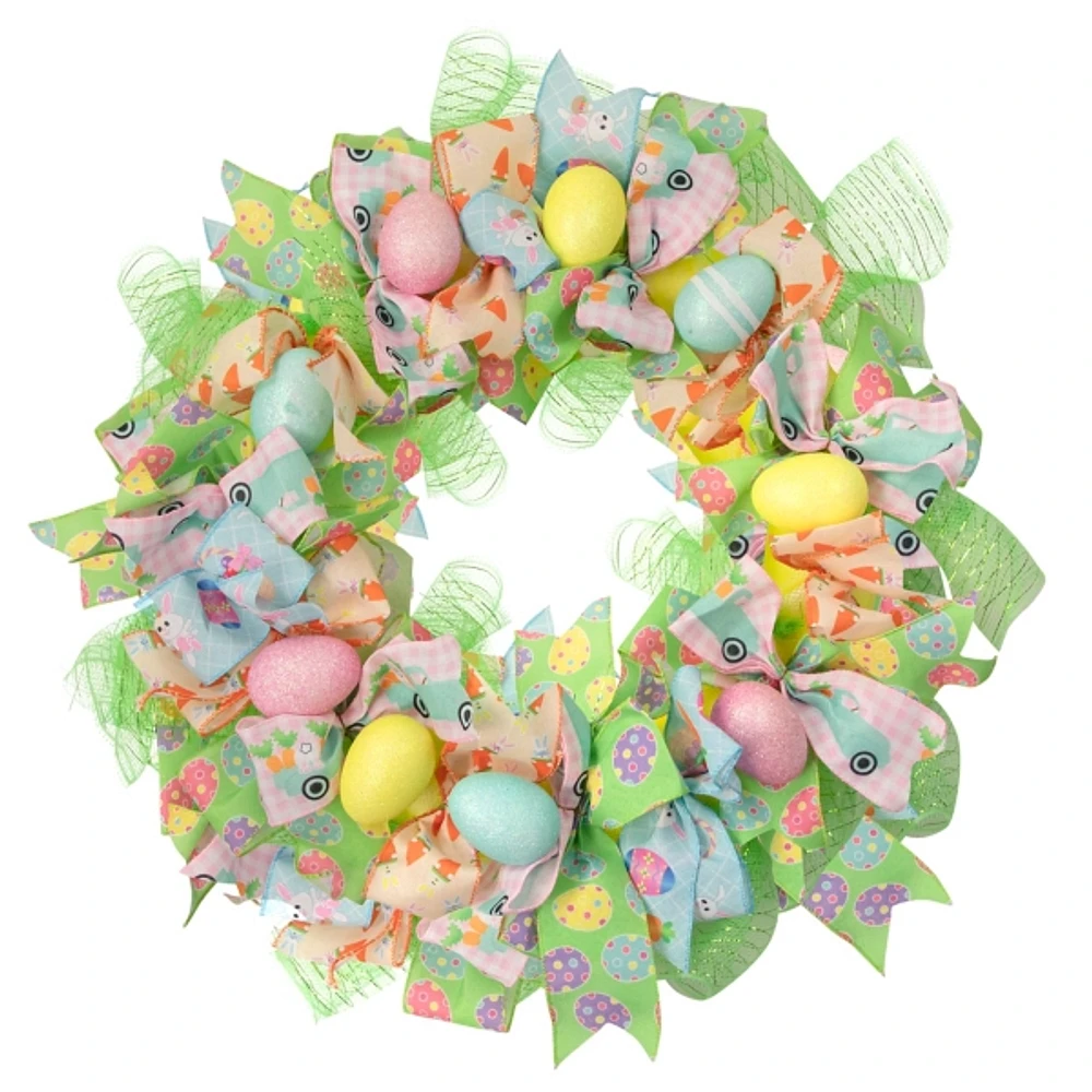 Kirklands Pastel Easter Eggs and Ribbons Wreath at Hamilton Place in ...