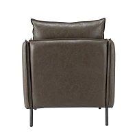 Kirklands Gray Faux Leather Flange Accent Chair | Hamilton Place