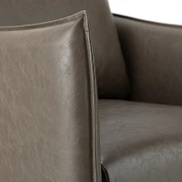 Kirklands Gray Faux Leather Flange Accent Chair | Hamilton Place