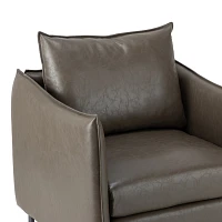 Kirklands Gray Faux Leather Flange Accent Chair | Hamilton Place