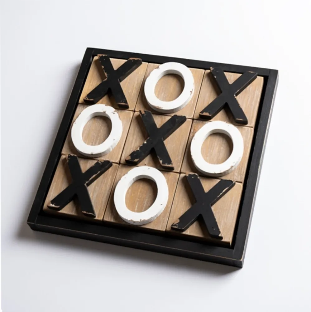 Kirklands Black and White Wood Tic Tac Toe Board | Hamilton Place
