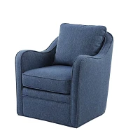 Kirklands Indigo Curved Arm Swivel Accent Chair | Hamilton Place