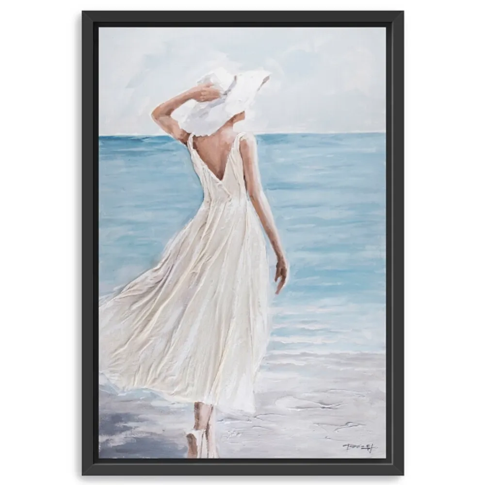 Kirkland's Lady in White Framed Canvas Art Print | Hamilton Place