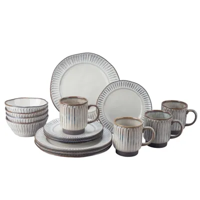 Kirkland's Ivory Stoneware Texture 16-pc. Dinnerware Set | Alexandria Mall