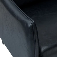 Kirklands Navy Flange Square Faux Leather Accent Chair | Hamilton Place