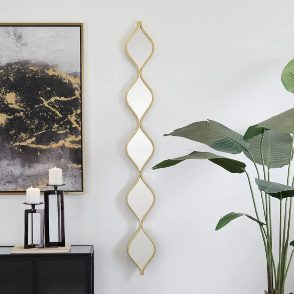 Kirklands Gold Slim Stacked Raindrop Wall Mirror | Hamilton Place