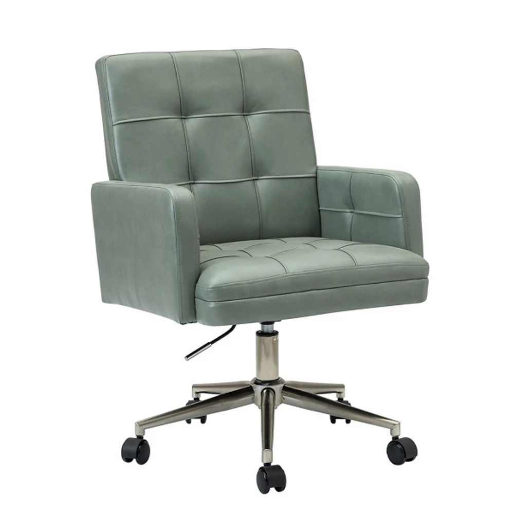 Kirklands Sage Tufted Faux Leather Swivel Office Chair | Hamilton Place