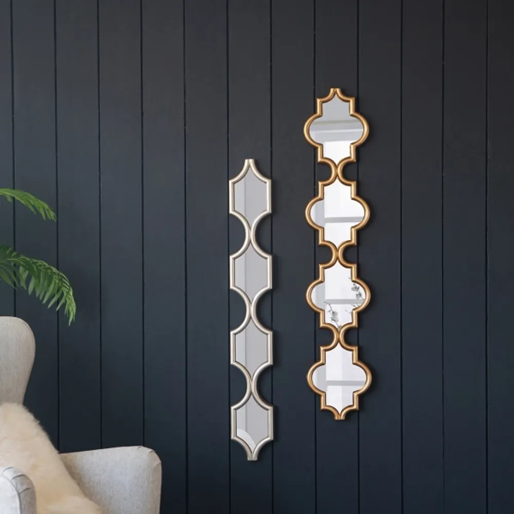 Kirklands Silver Slim Stacked Trellis Wall Mirror | Hamilton Place