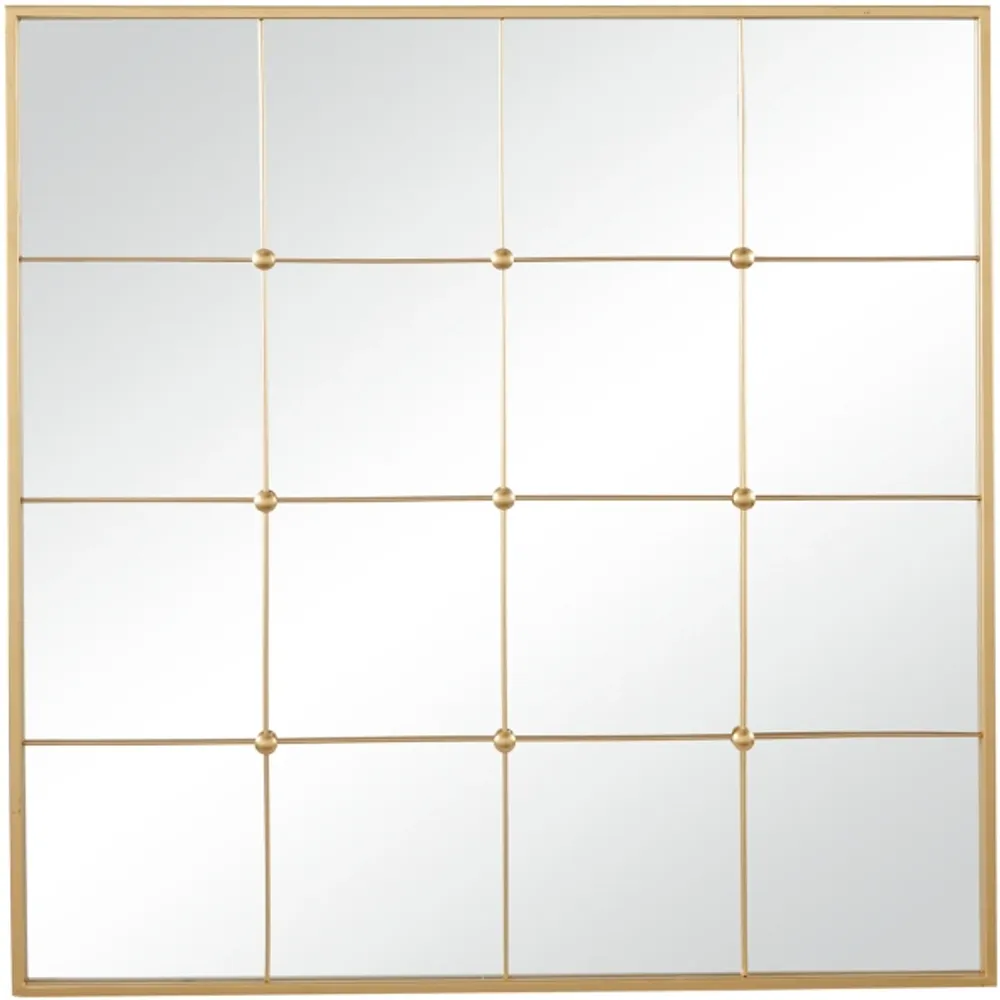 Kirkland's Gold Metal Windowpane Wall Mirror | Hamilton Place