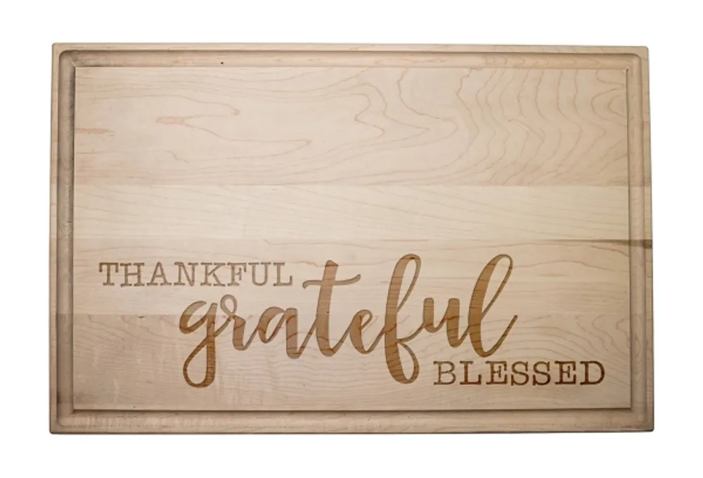 Kirkland's Maple Wood Thankful Grateful Blessed Cutting Board | Hamilton Place