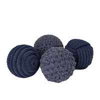 Kirklands Handmade Navy Blue Jute Rope Orbs, Set of 4 | Hamilton Place