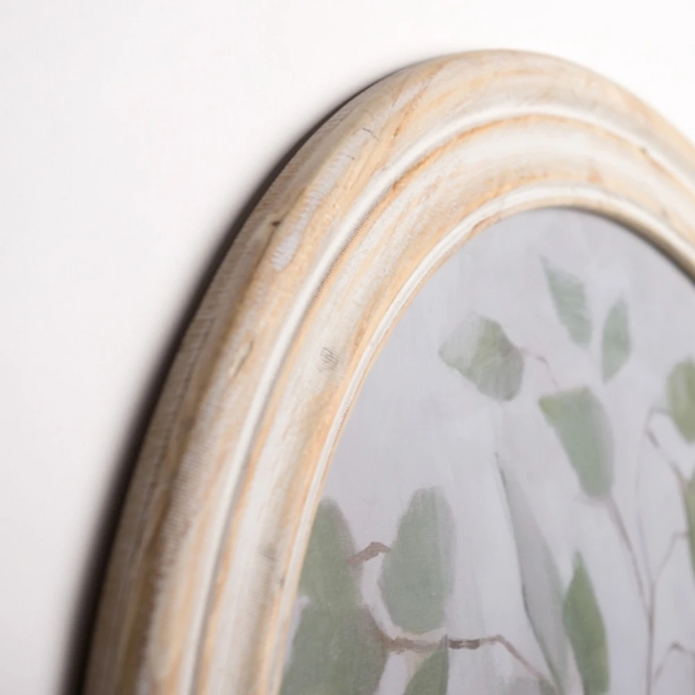 Kirklands Greenery in Vase Round Framed Art Print | Hamilton Place