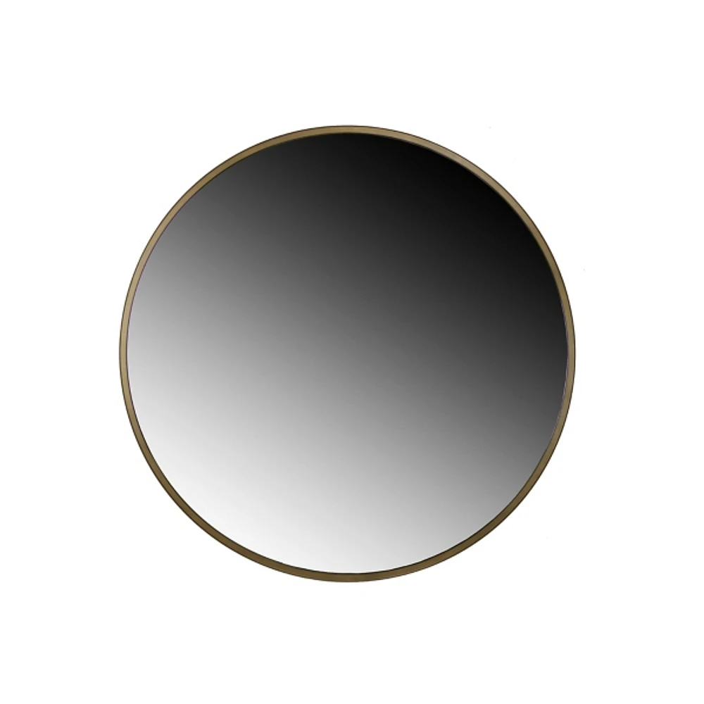 Kirklands Modern Gold Metal Round Wall Mirror | Hamilton Place
