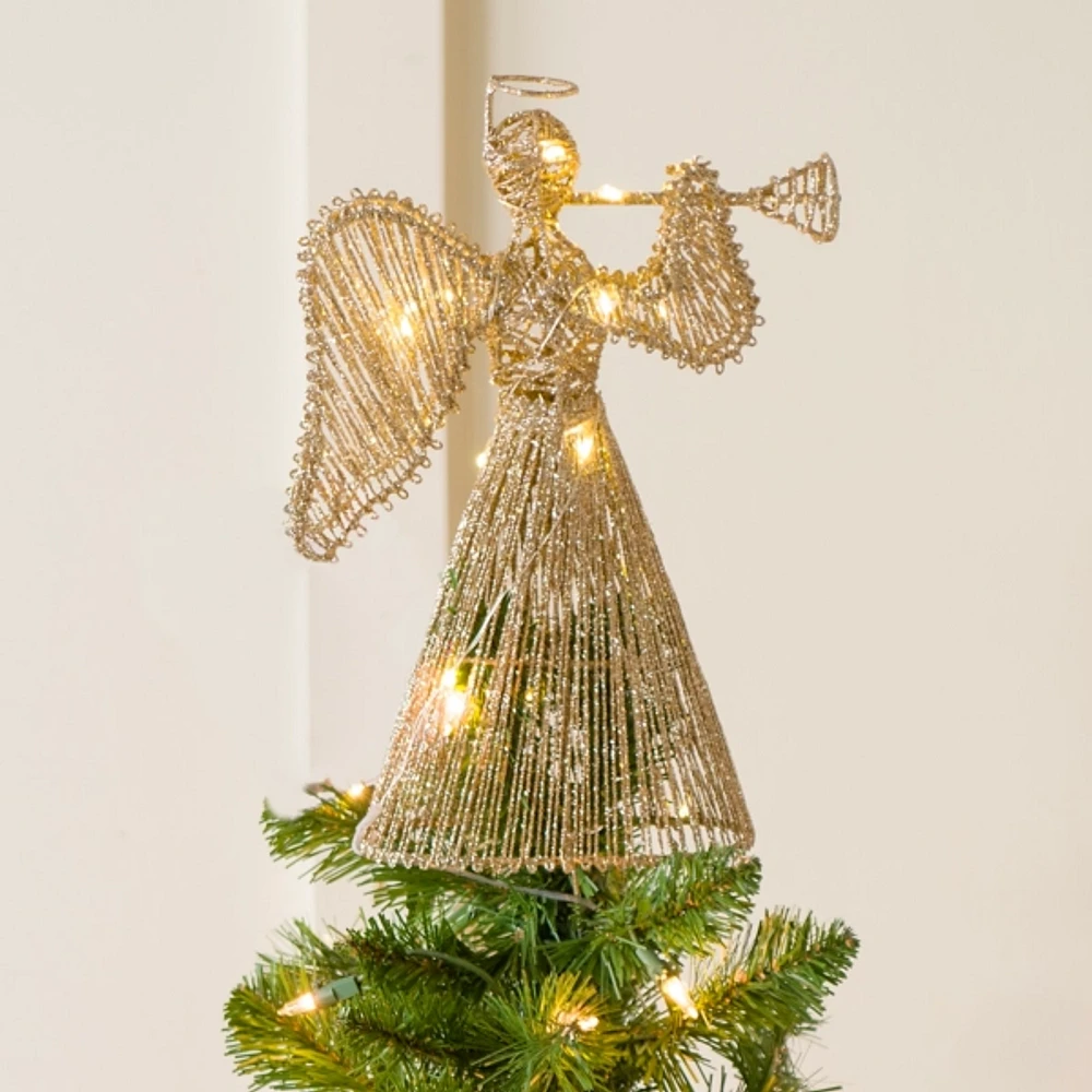 Kirklands LED Gold Angel Tree Topper | Hamilton Place