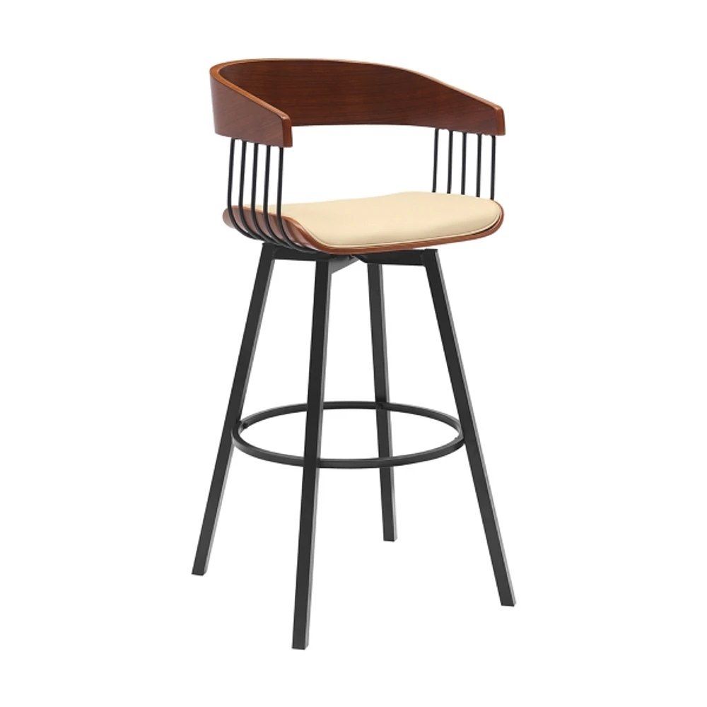 Kirklands Cream Athena Swivel Bar Stool | Hamilton Place