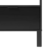 Kirklands Black Wood Rounded Edge Nightstand | Hamilton Place