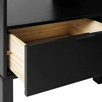 Kirklands Black Wood Rounded Edge Nightstand | Hamilton Place
