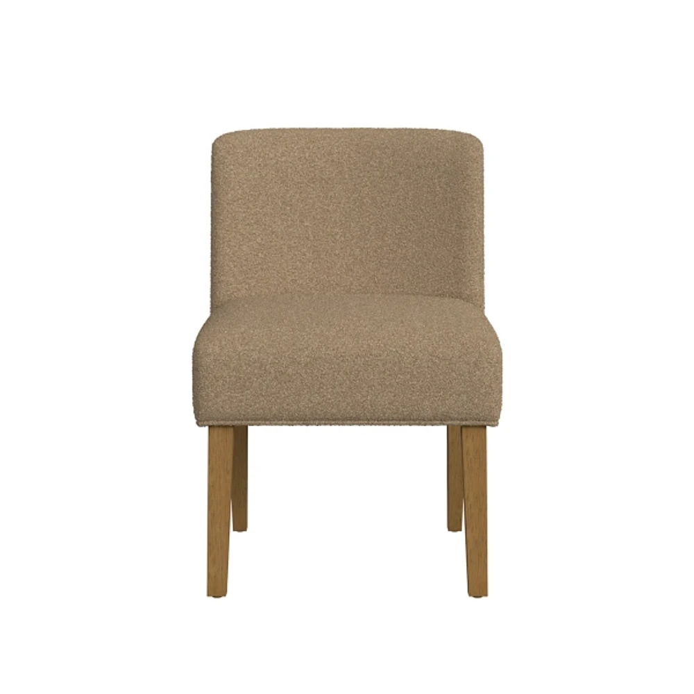 Kirklands Brown Boucle Upholstered Dining Chair | Hamilton Place