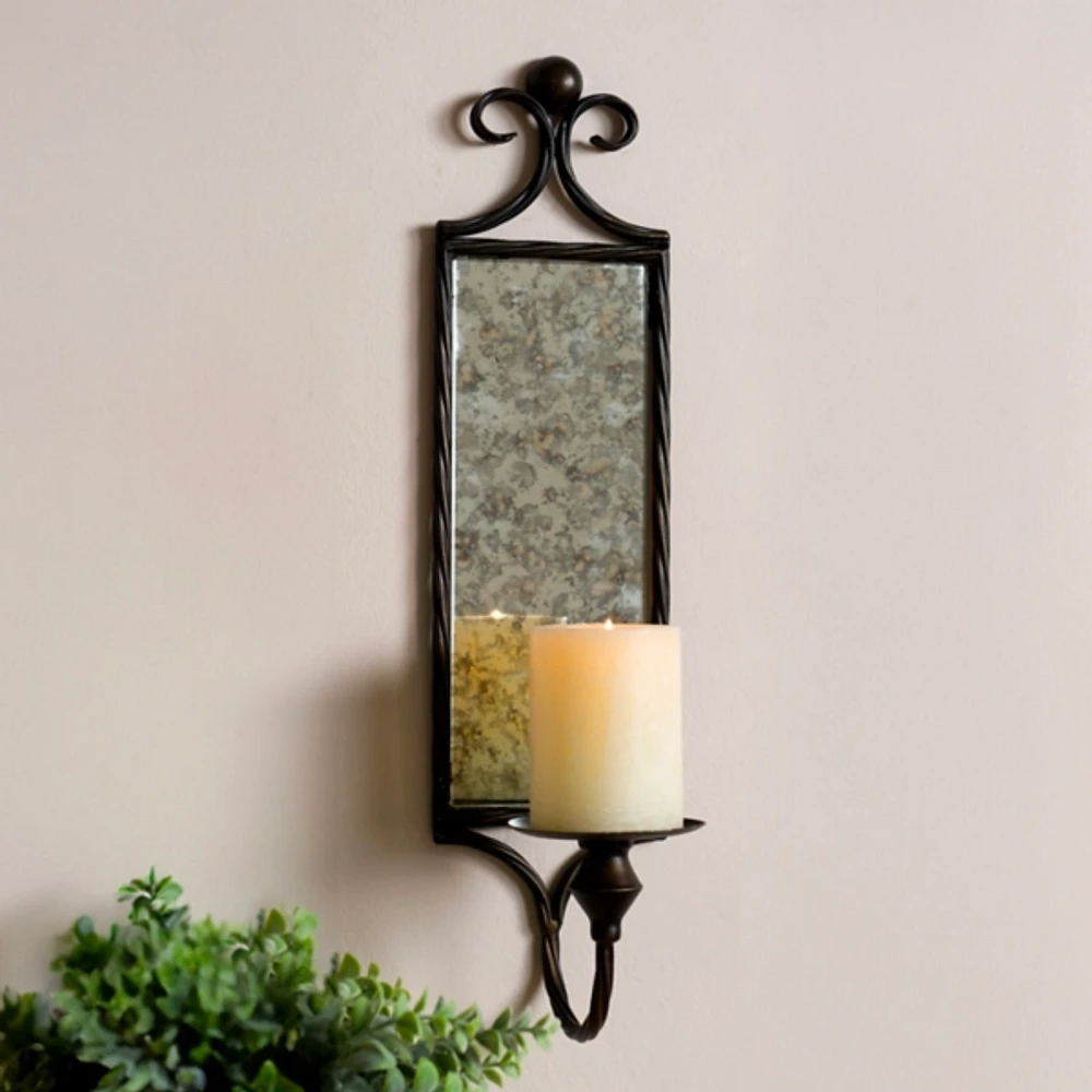 Kirklands Bronze Rustic Glass Wall Sconce | Hamilton Place