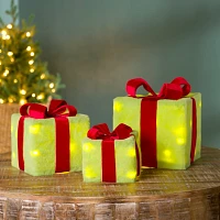 Kirklands Pre-Lit Green Whimsical Christmas Gift Box | Hamilton Place