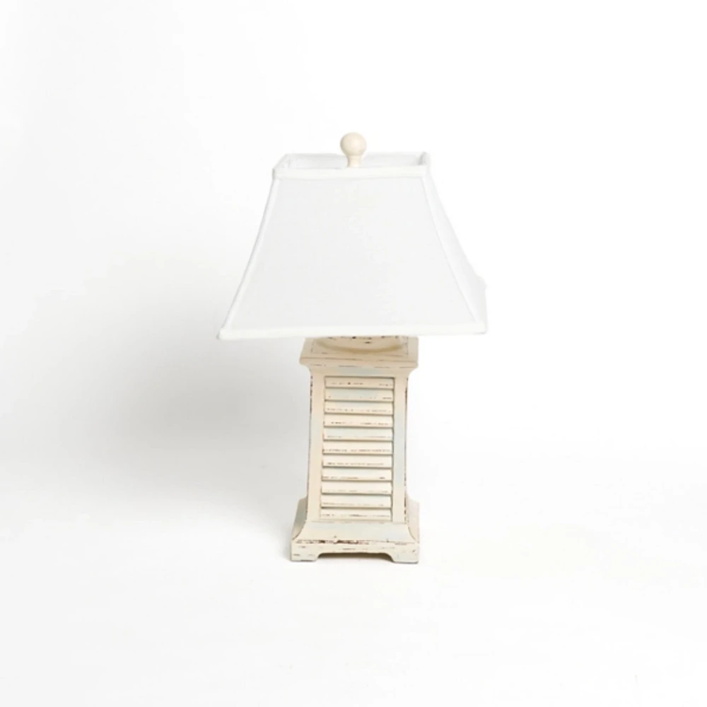 Kirklands Ivory Coastal Shutter Table Lamp | Hamilton Place