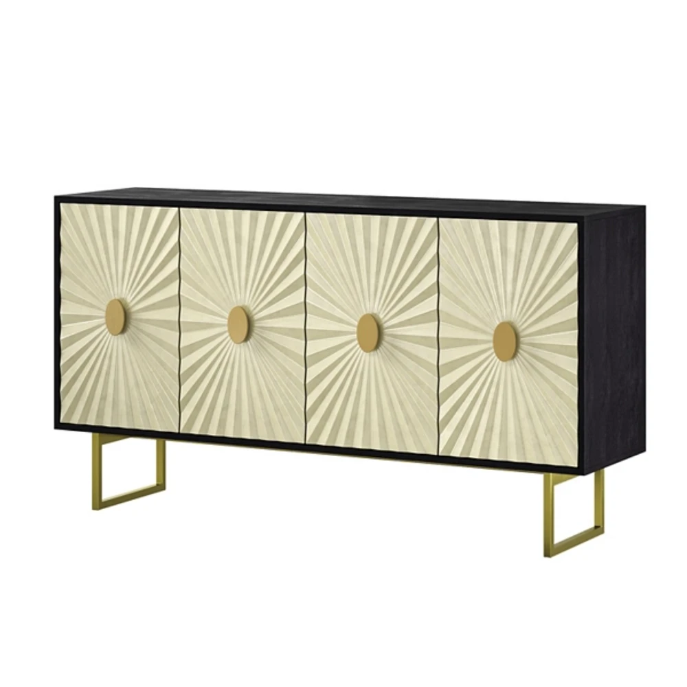 Kirklands Black & Ivory Sunburst 4-Door Sideboard | Hamilton Place