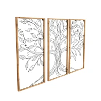 Kirklands Metal Wire Tree Panel Wall Plaques, Set of 3 | Hamilton Place