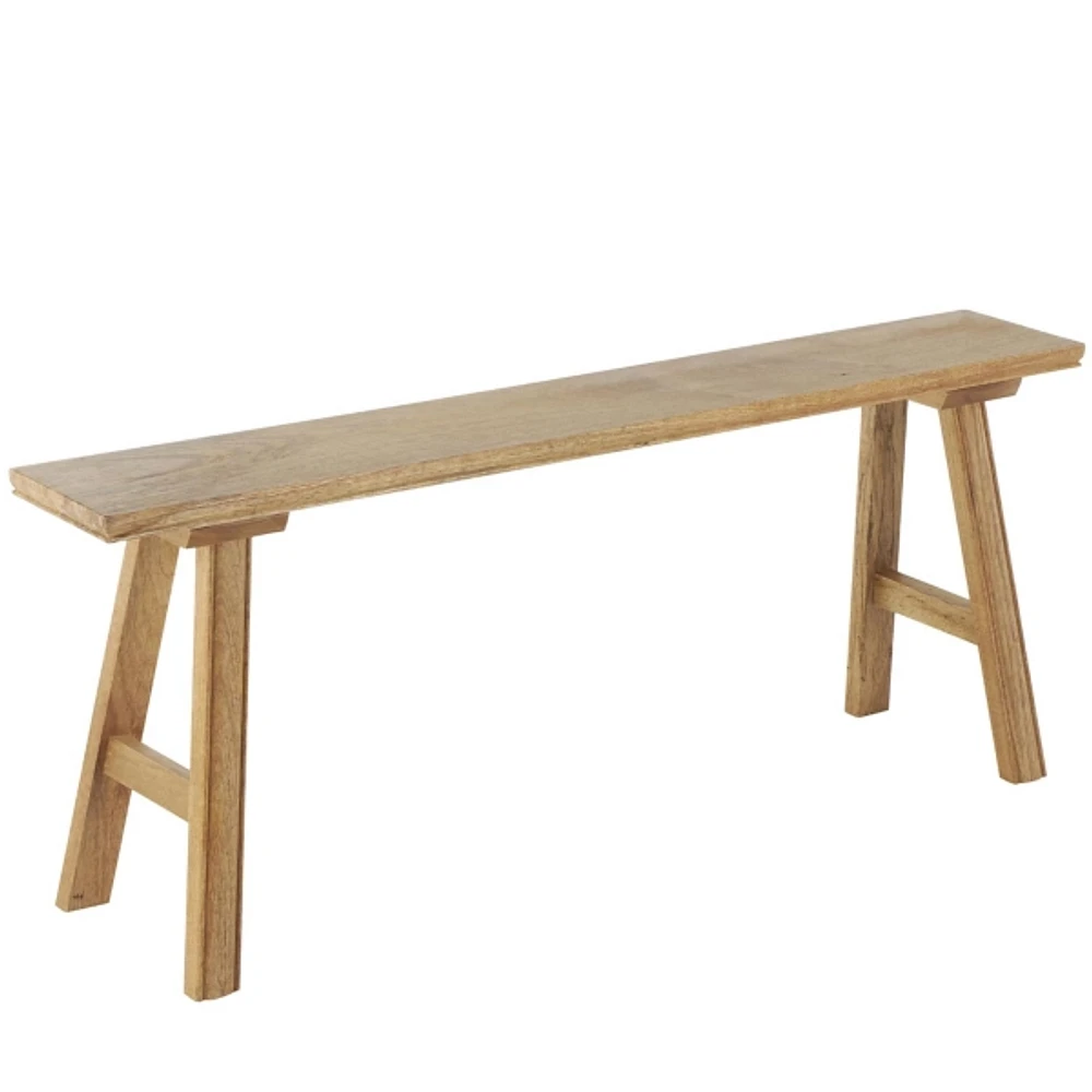 Kirklands Natural Wood Narrow Rustic Bench | Hamilton Place