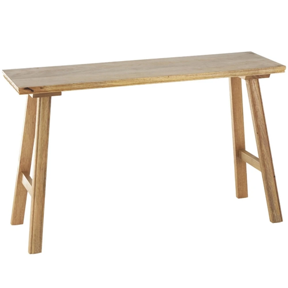 Kirklands Light Brown Mango Wood Rustic Tall Bench | Hamilton Place