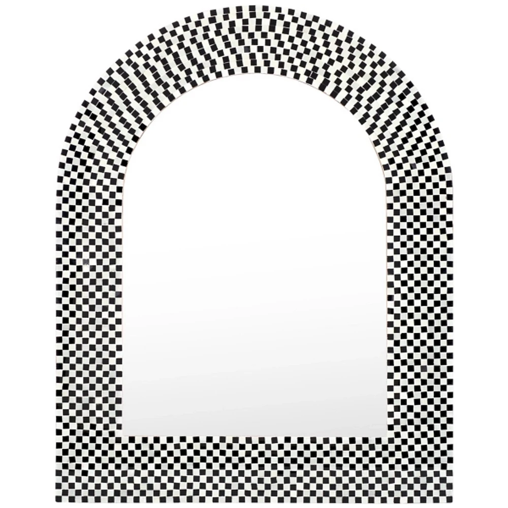 Kirklands Black and White Checkered Arch Wall Mirror | Hamilton Place