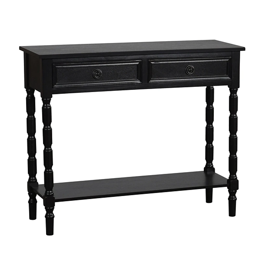 Kirklands Black Wood -Drawer Barrett Console Table | Hamilton Place