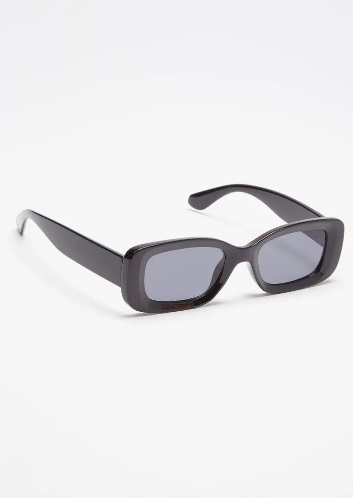 Rue21 Black Y2K Rectangle Lens Sunglasses | Hamilton Place