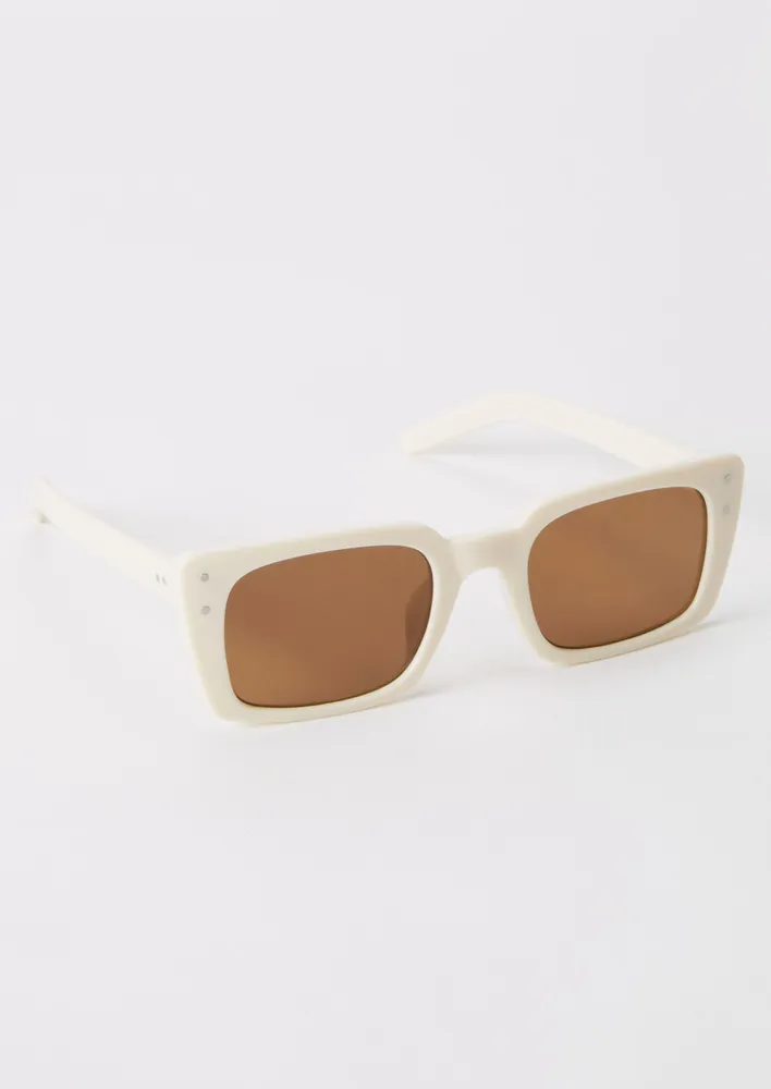 Rue21 White Rectangle Frame Sunglasses | Hamilton Place