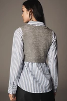 Maeve Embellished Crop Vest & Buttondown Twofer Top | Mall of America®